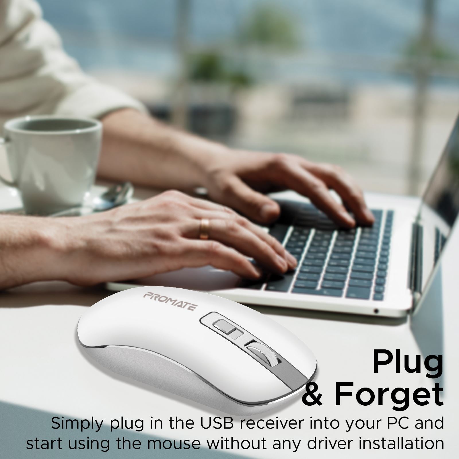 . PROMATE 2.4Ghz Wireless 1600dpi Optical USB Mouse. Plug & Play.